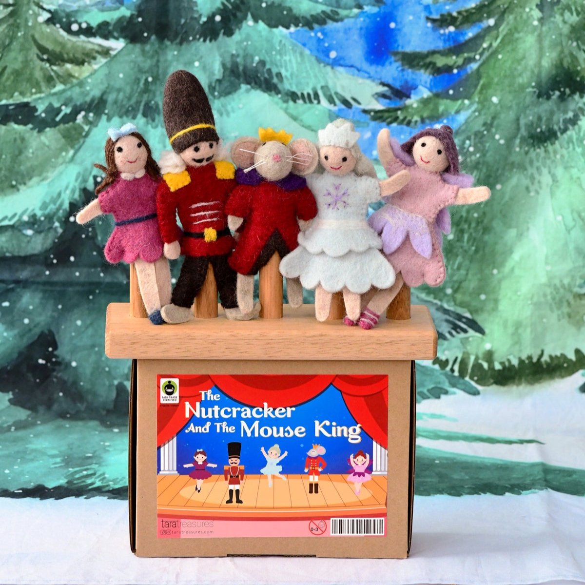 Tara Tresures Felt Nutcracker and the Mouse King Finger Puppet Set ...
