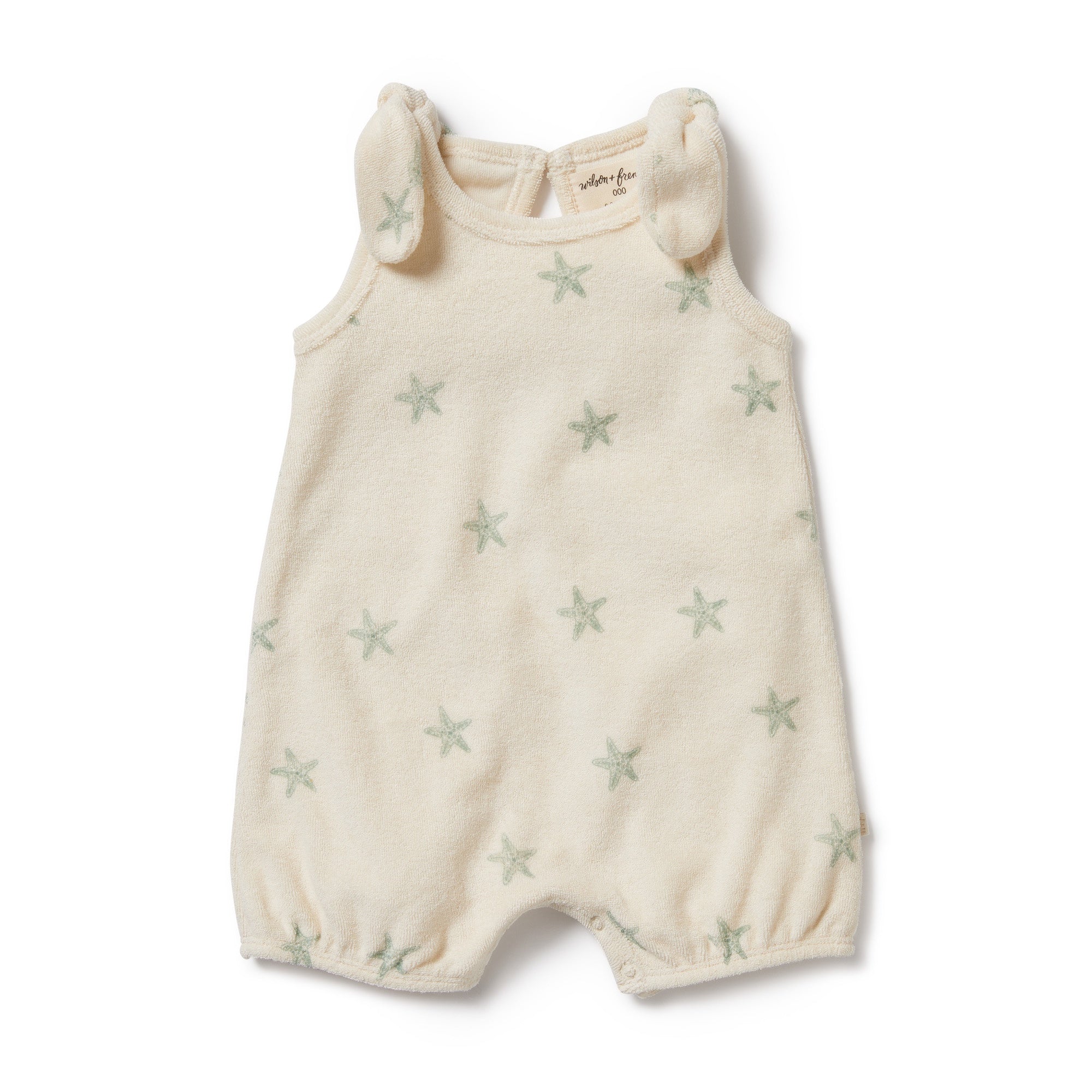 Wilson and Frenchy Tiny Starfish Organic Terry Tie Playsuit – Daisy and Hen