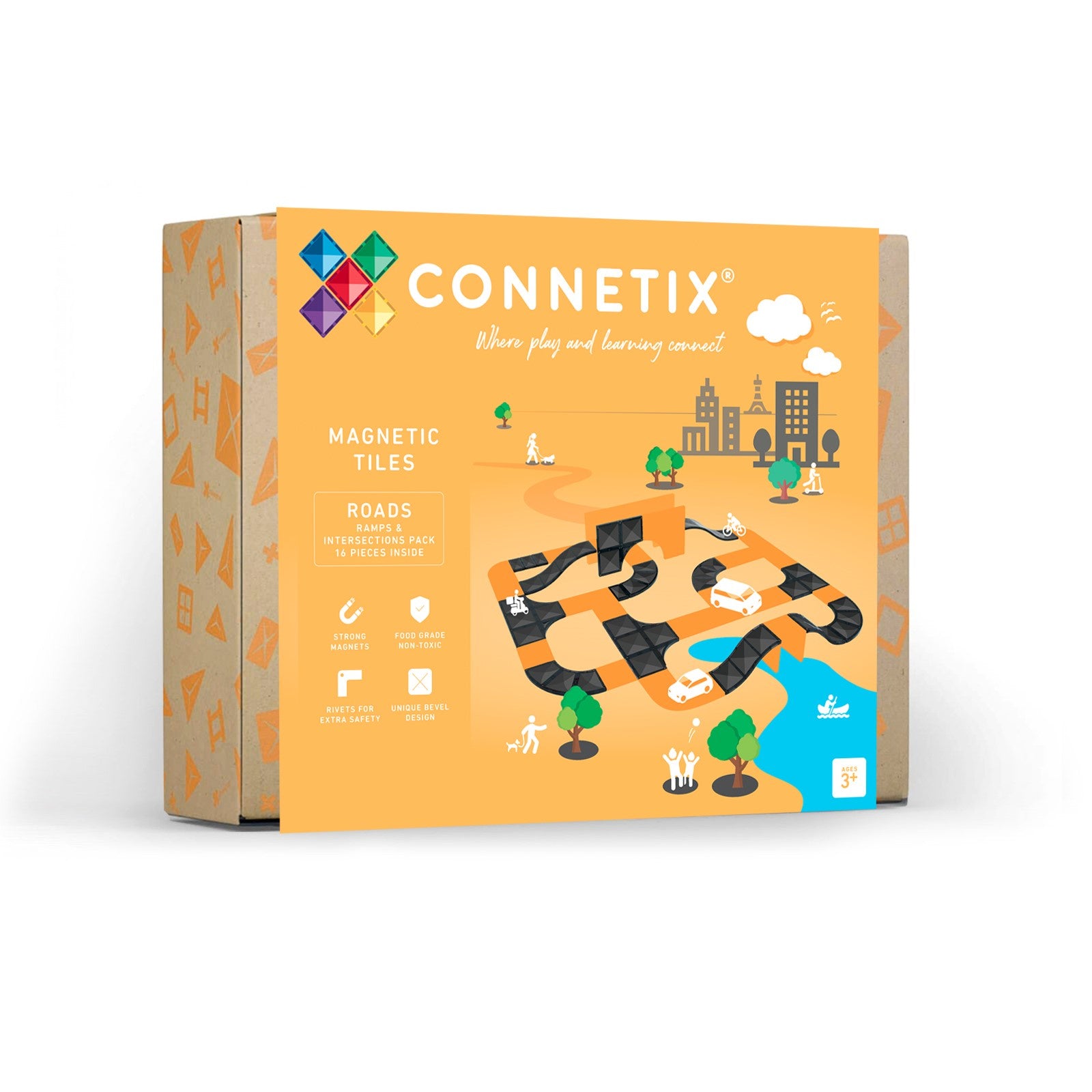 Connetix Tiles - 16 Piece Ramps and Intersections Pack – Daisy and Hen