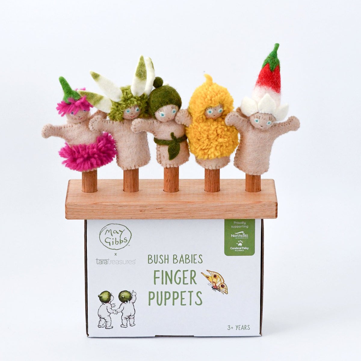 Tara Treasures x May Gibbs - Bush Babies Finger Puppets Set – Daisy and Hen