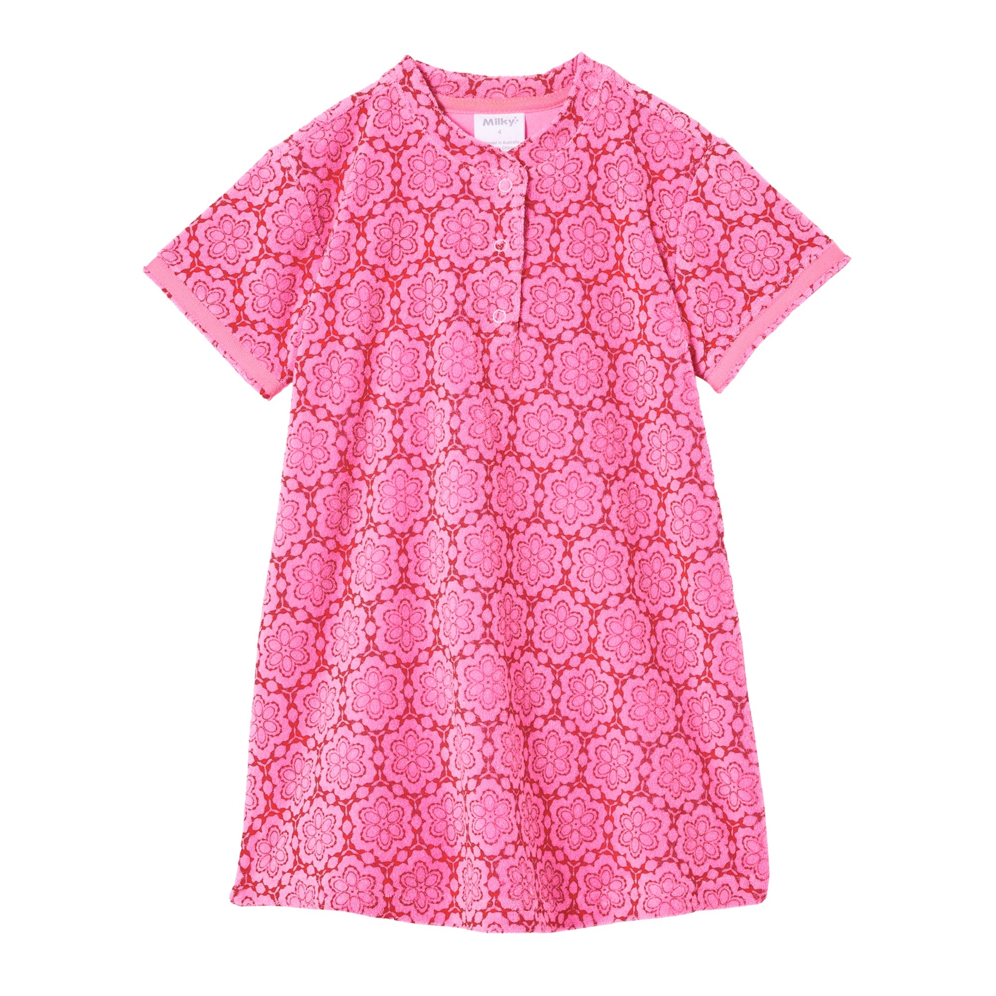 Milky Terry Towelling Dress - Fuchsia Pink – Daisy and Hen