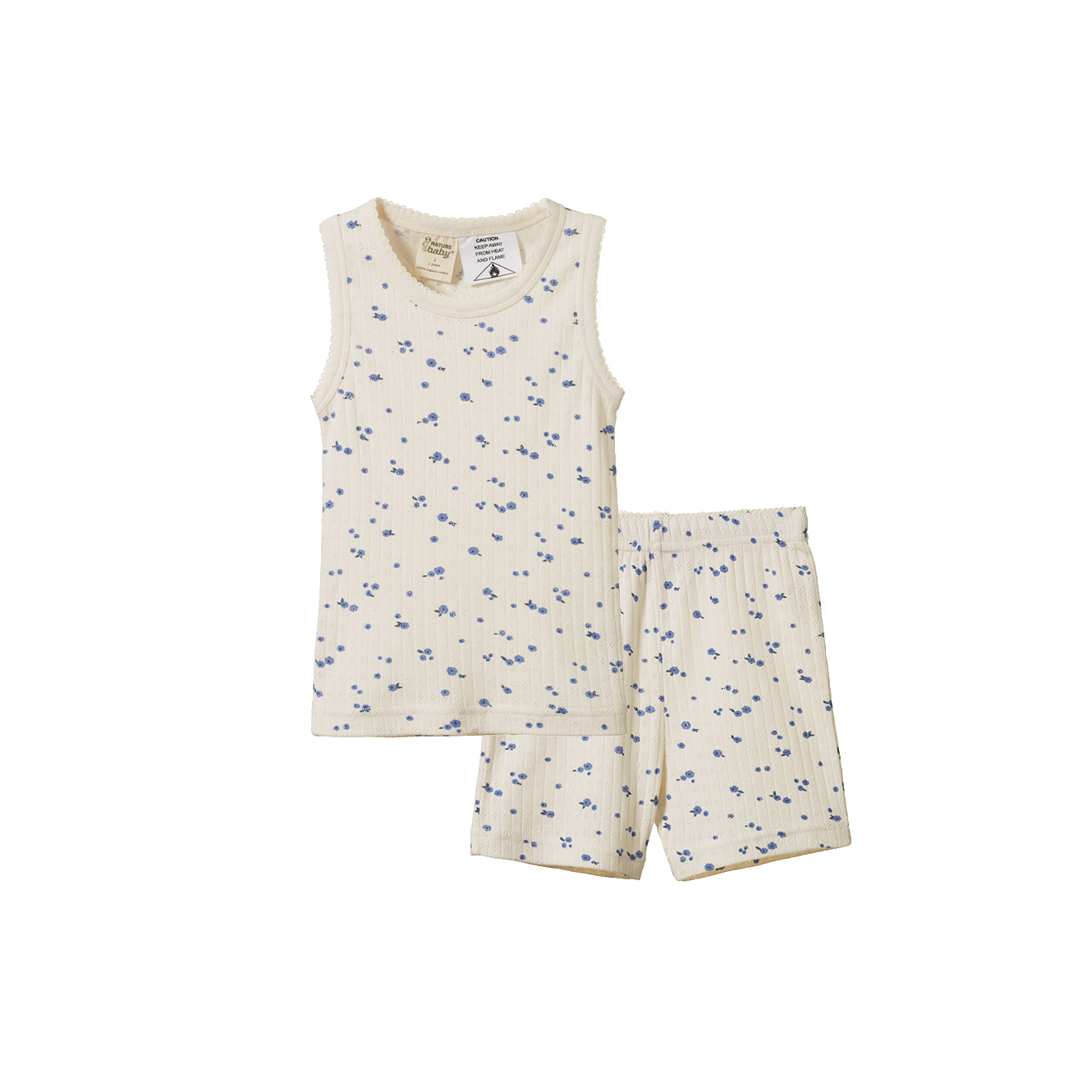 Nature Baby Singlet Pyjama Set Pointelle - Daisy Print – Daisy and Hen