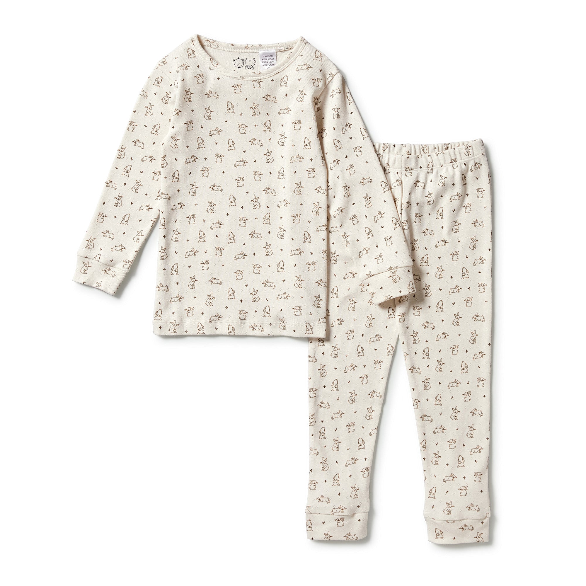 Wilson and Frenchy Organic Pointelle Long Sleeve Pyjamas - Bunny Love ...